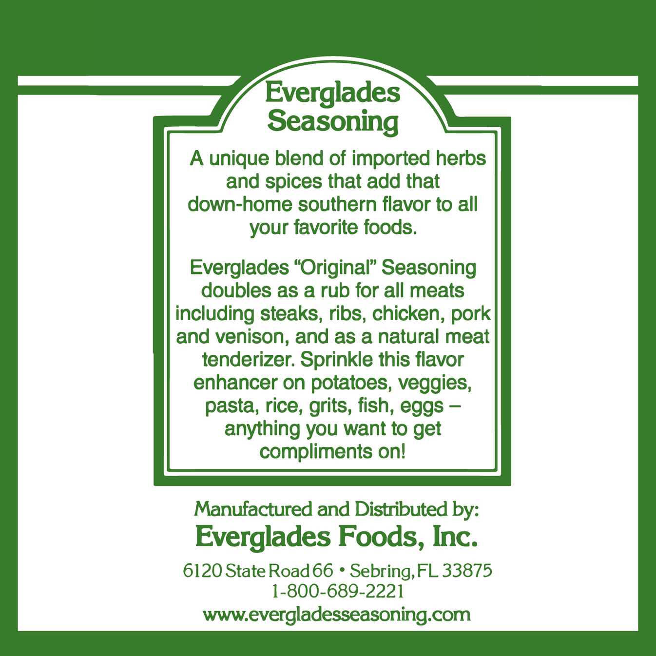 Everglades All Purpose Seasoning – Everglades Foods, Inc.