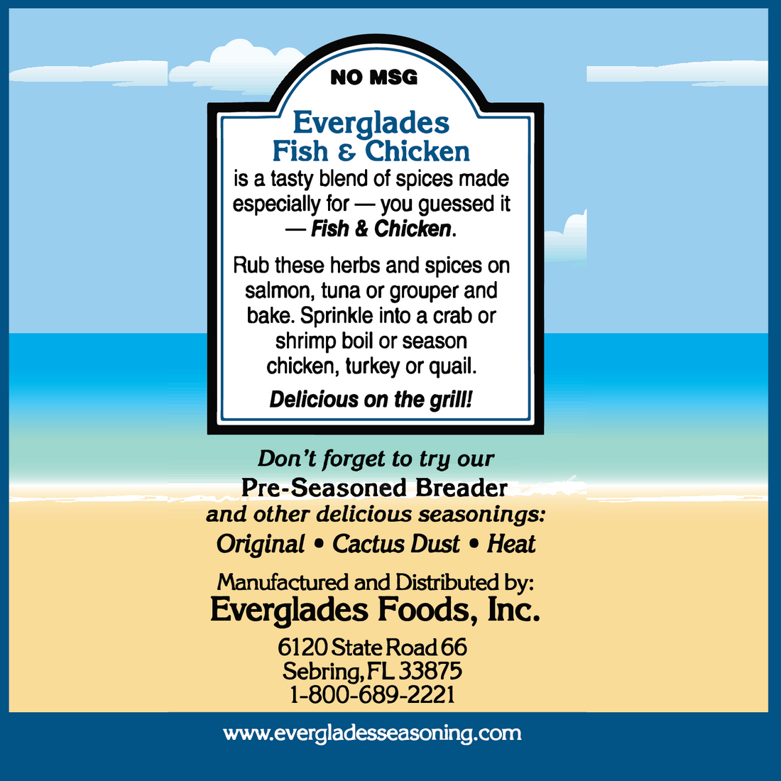 Everglades Fish and Chicken Seasoning – Everglades Foods, Inc.